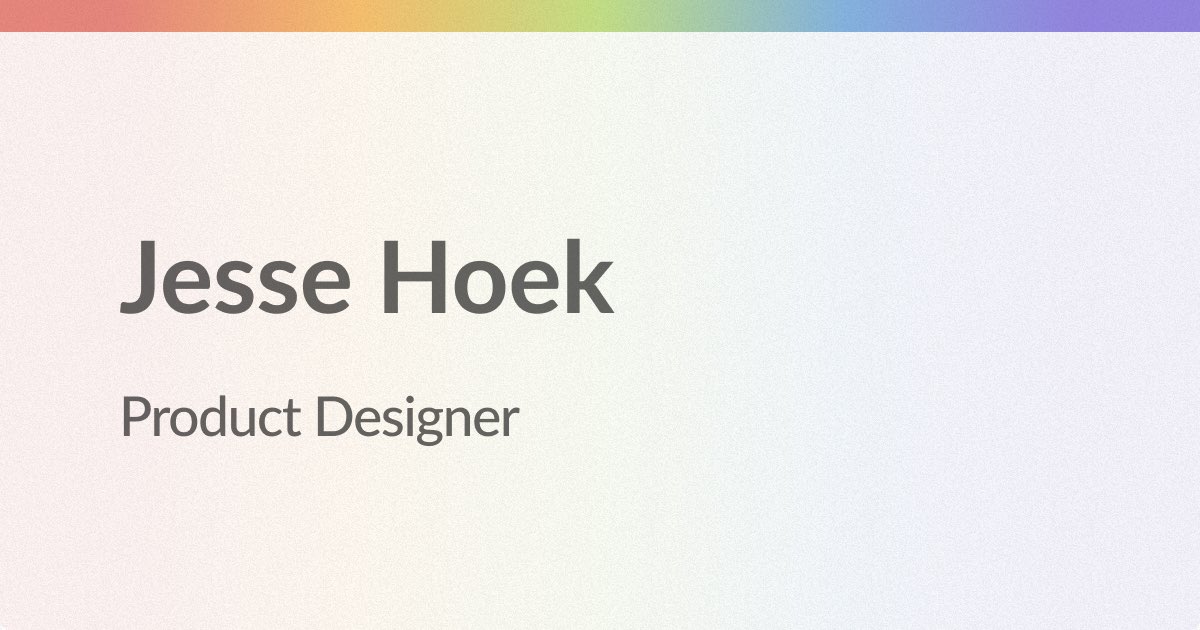 Jesse Hoek · Product Designer